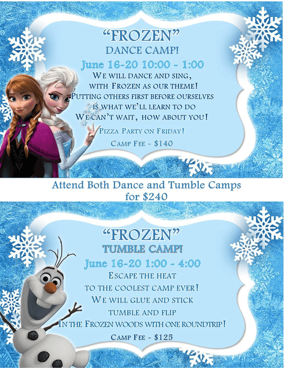 Disney's Frozen Camp Flyer - Hunter's Dance