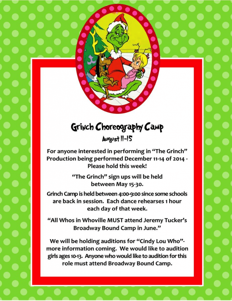 Grinch Camp Flyer - Hunter's Dance