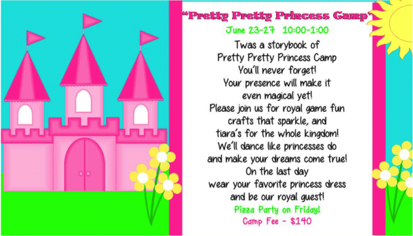 Pretty Princess Camp Flyer - Hunter's Dance